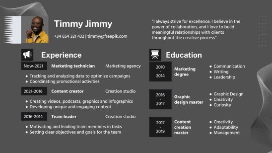Portafolio de Senior Manager | Google Slides y PowerPoint