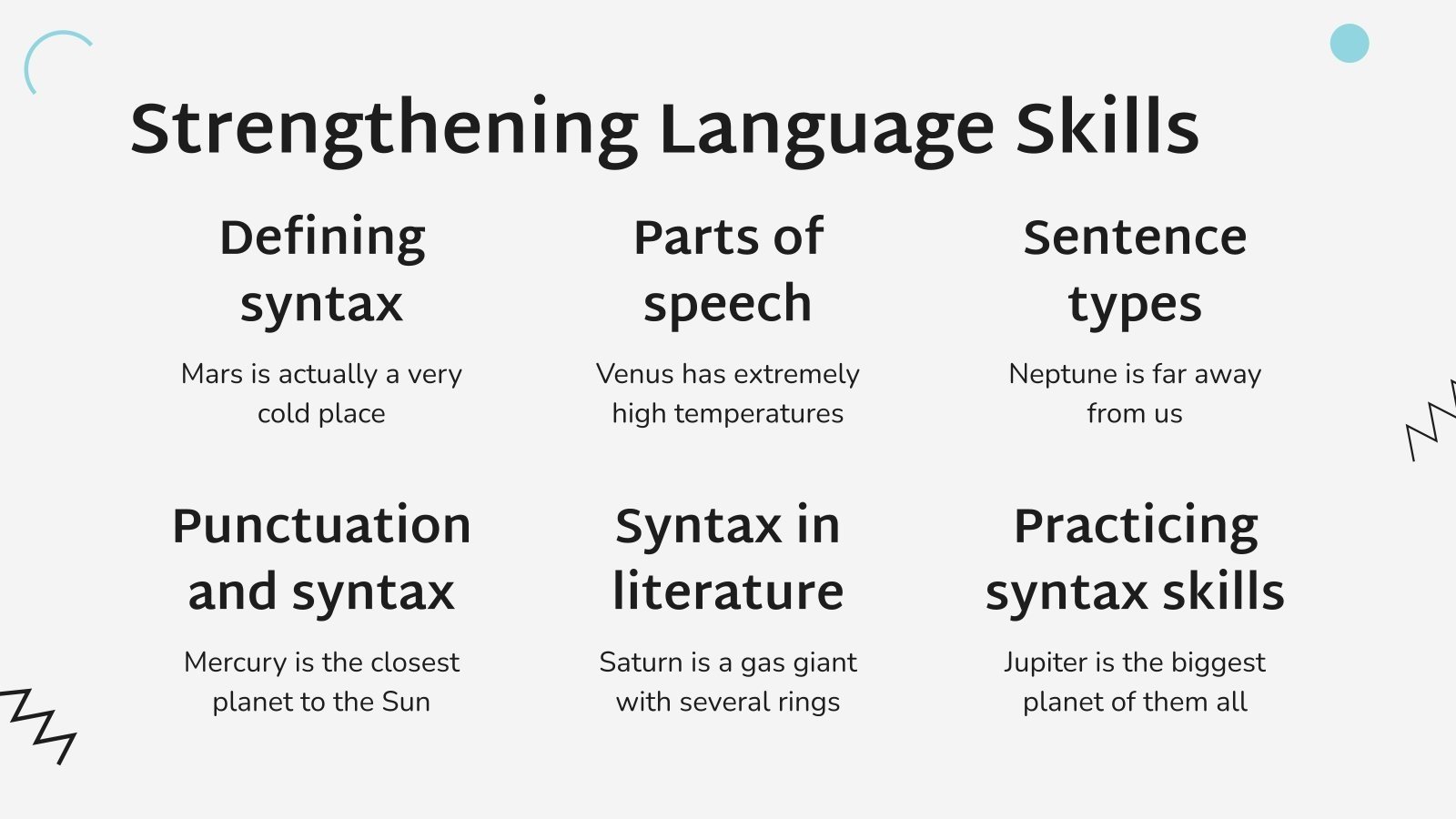 Language Arts Subject for High School: Syntax
