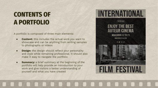 Portafolio de director de cine mudo | Google Slides y PPT