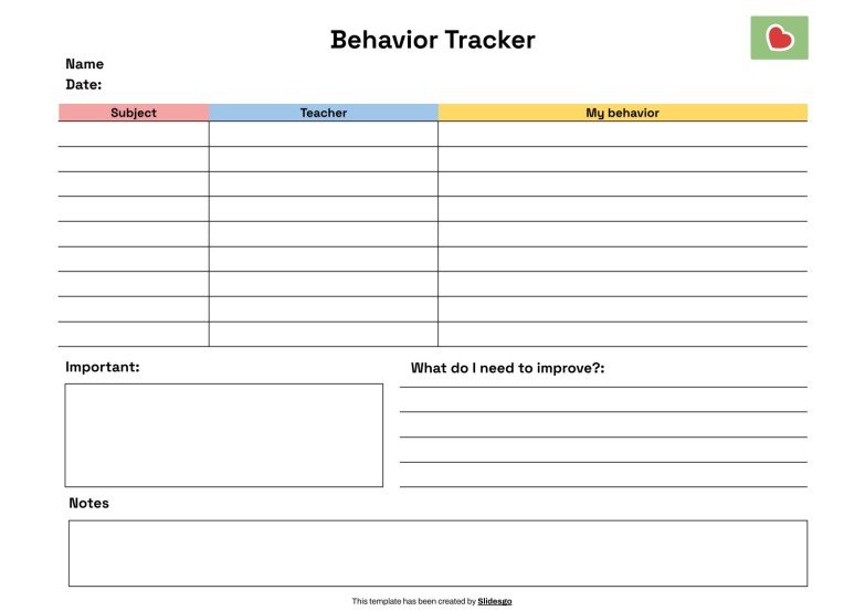 Cute Stickers Style Trackers - Daily Learning: Behavior