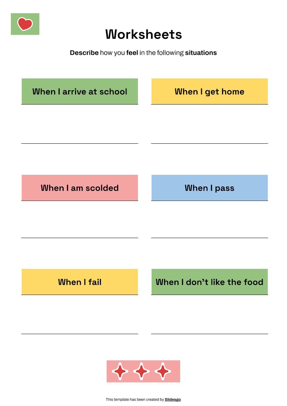 Cute Stickers Style Worksheets - Daily Learning: Behavior