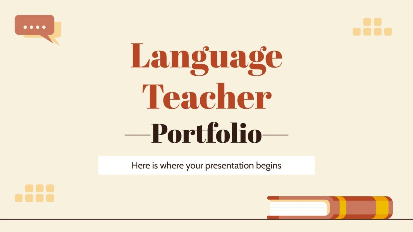Language Teacher Portfolio | Google Slides & PowerPoint