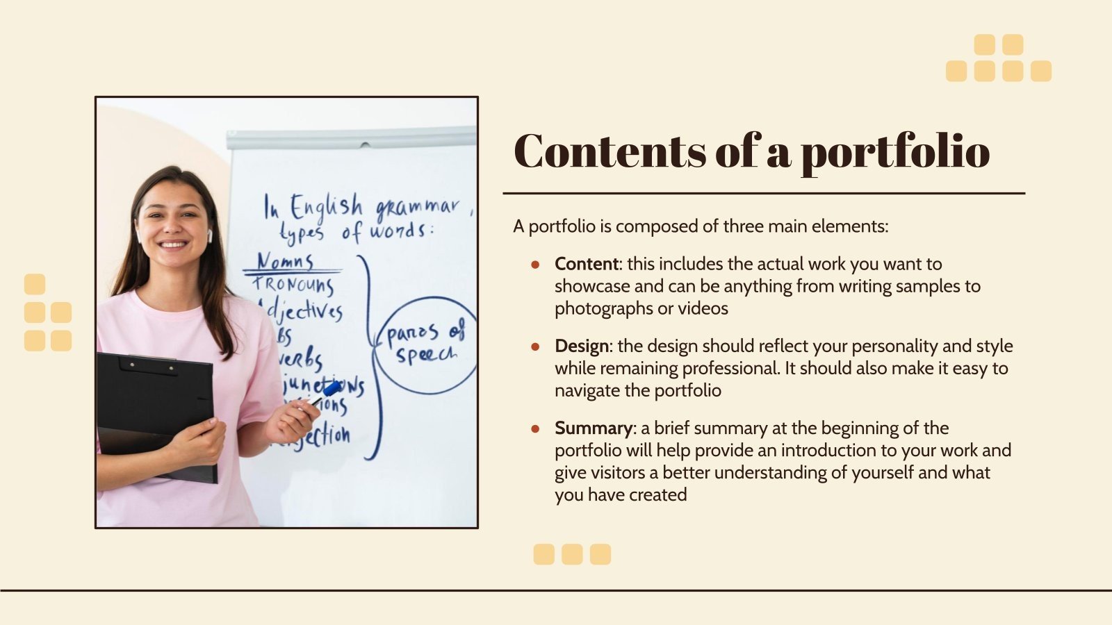 Language Teacher Portfolio | Google Slides & PowerPoint