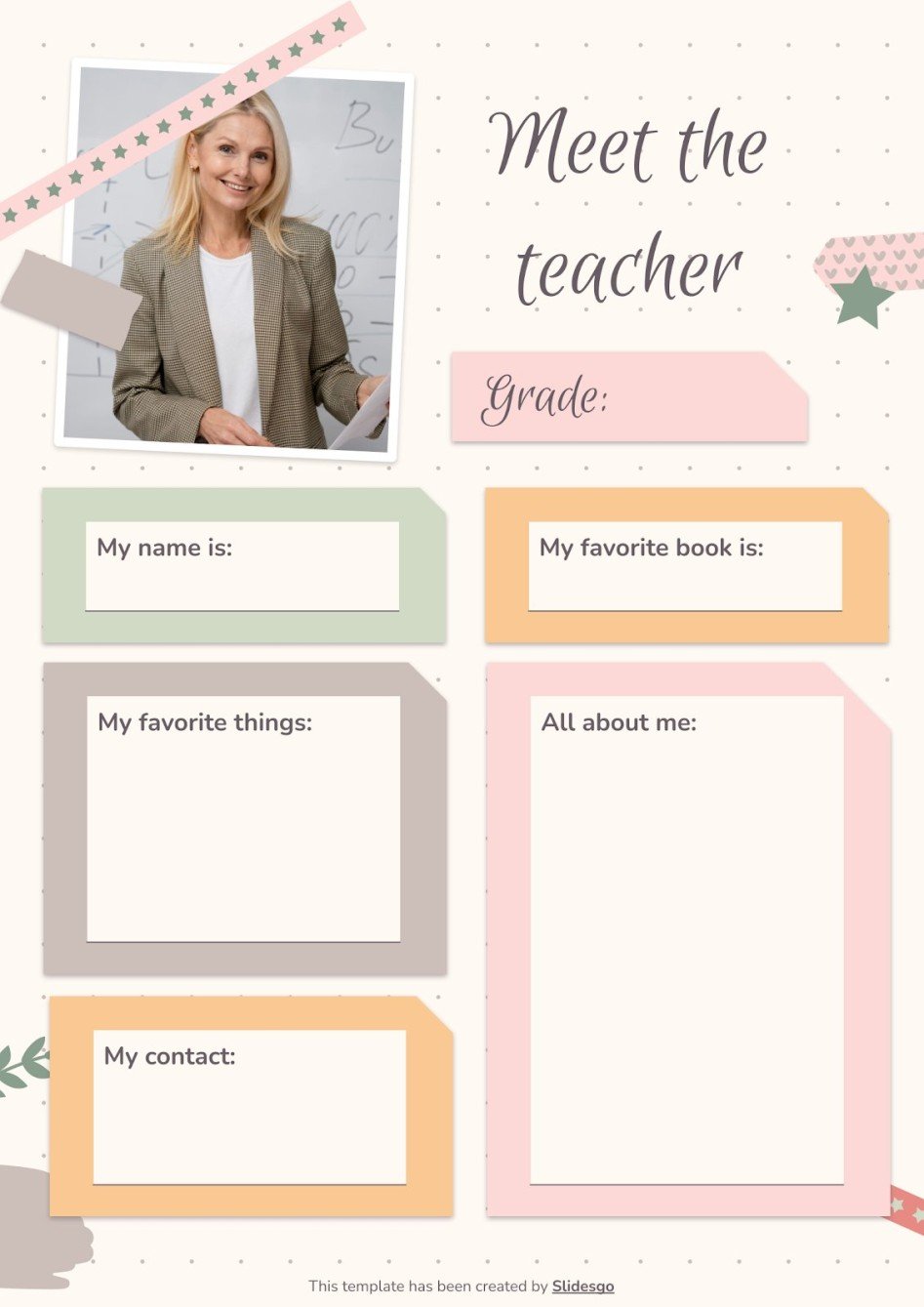 Panno Pastel Scrapbook Style Meet the Teacher - My First Day