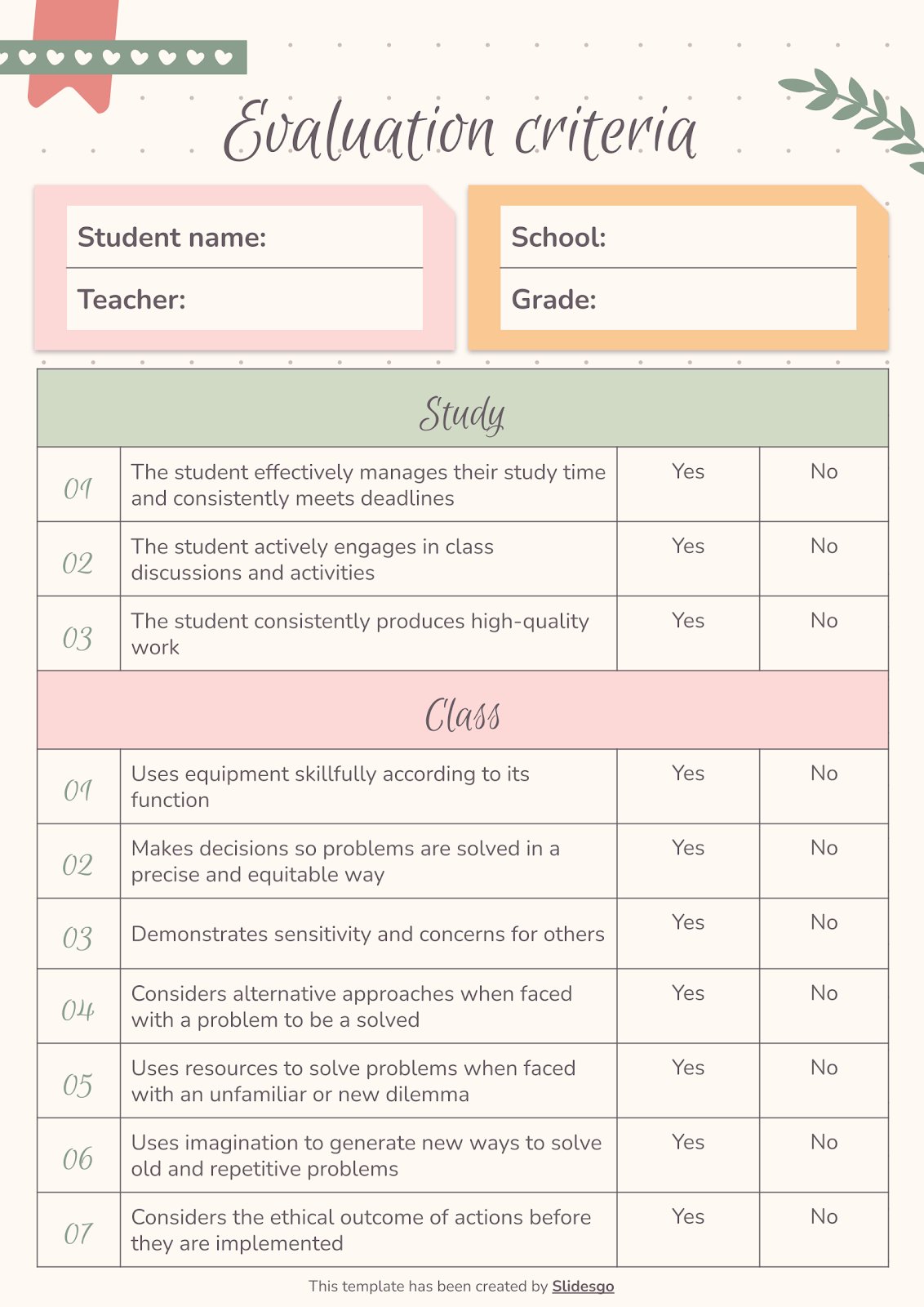 Scrapbook Style Evaluation Criteria - My First Day