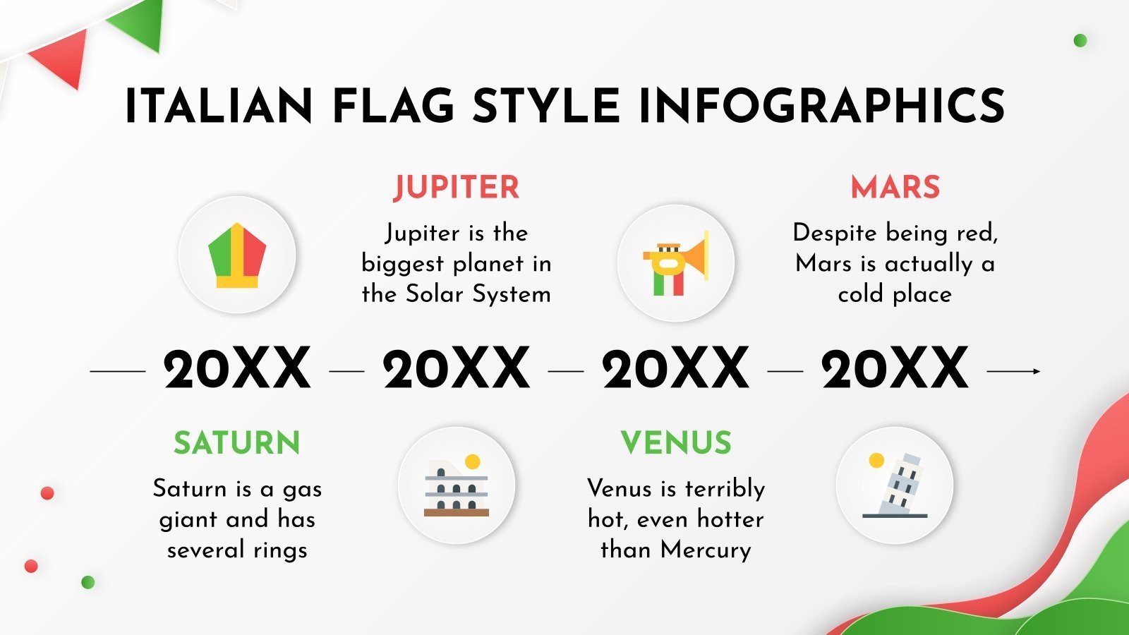 Italian Flag Style Newsletter Infographics | Google Slides