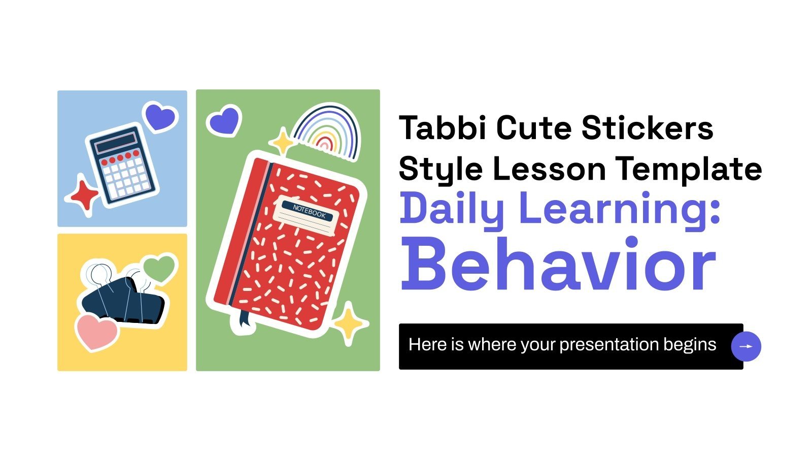 Tabbi Cute Stickers Style Lesson Template | Google Slides