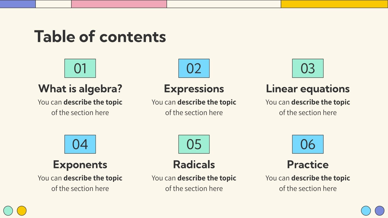 Math: Introduction to Algebraic Expressions and Equations