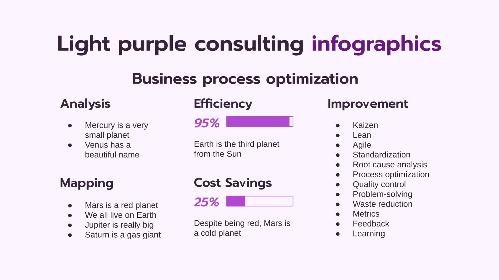 Light Purple Consulting Infographics | Google Slides & PPT