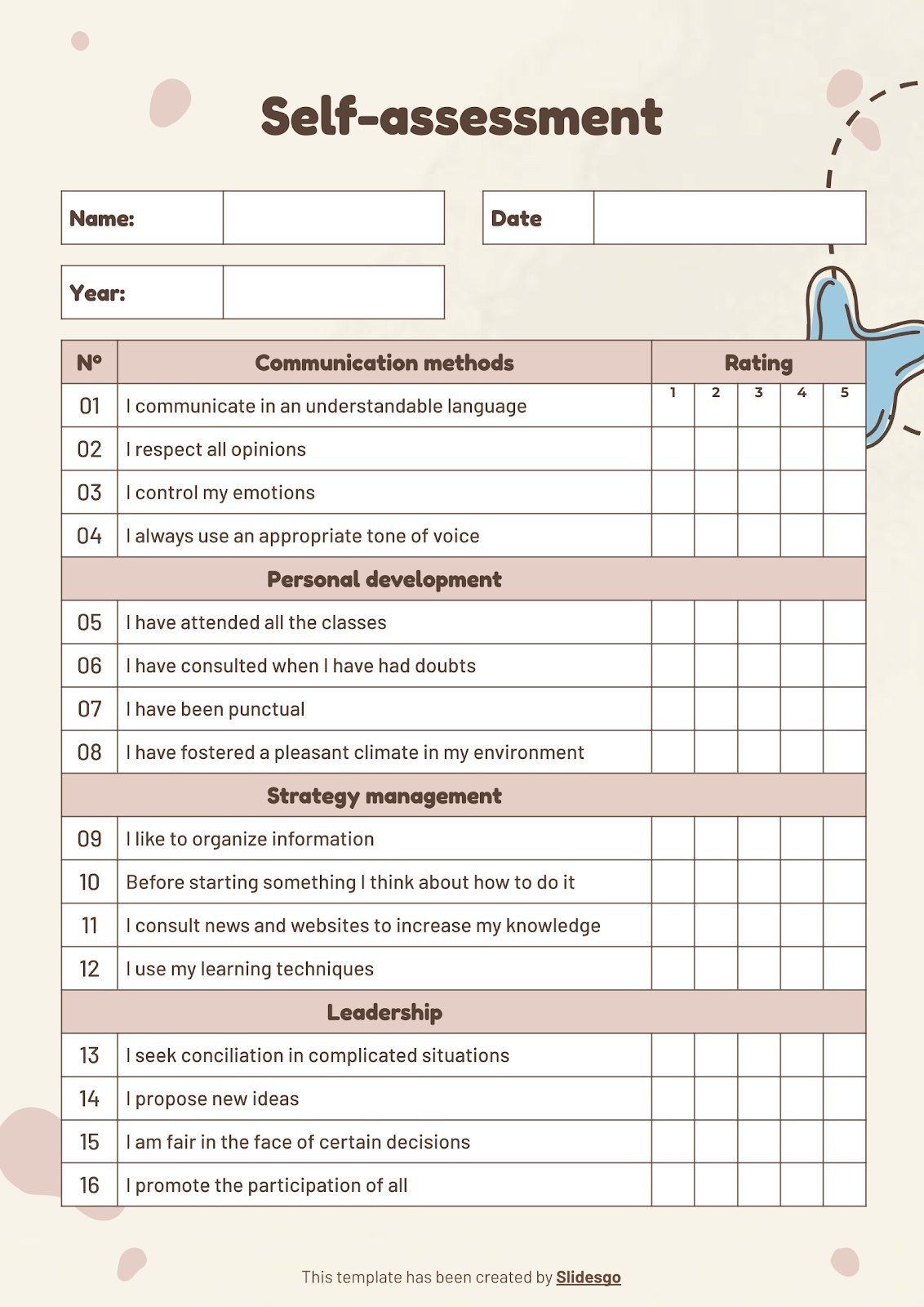 Kimok Science Doodles Style Self-Assessment