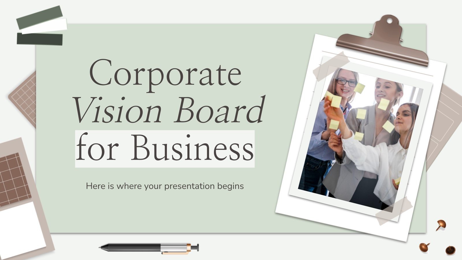 Corporate Vision Board for Business | Google Slides & PPT