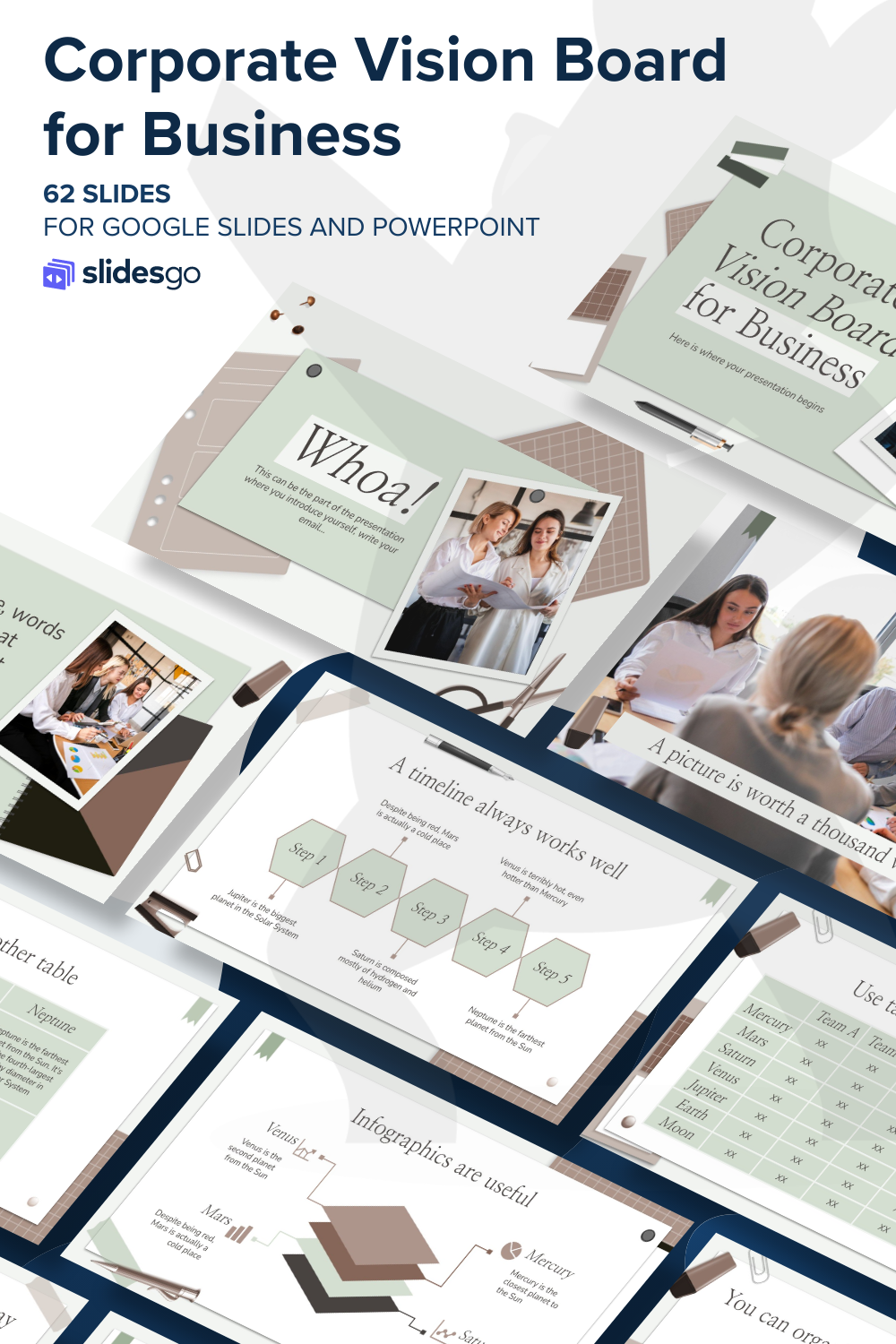 Corporate Vision Board for Business | Google Slides & PPT