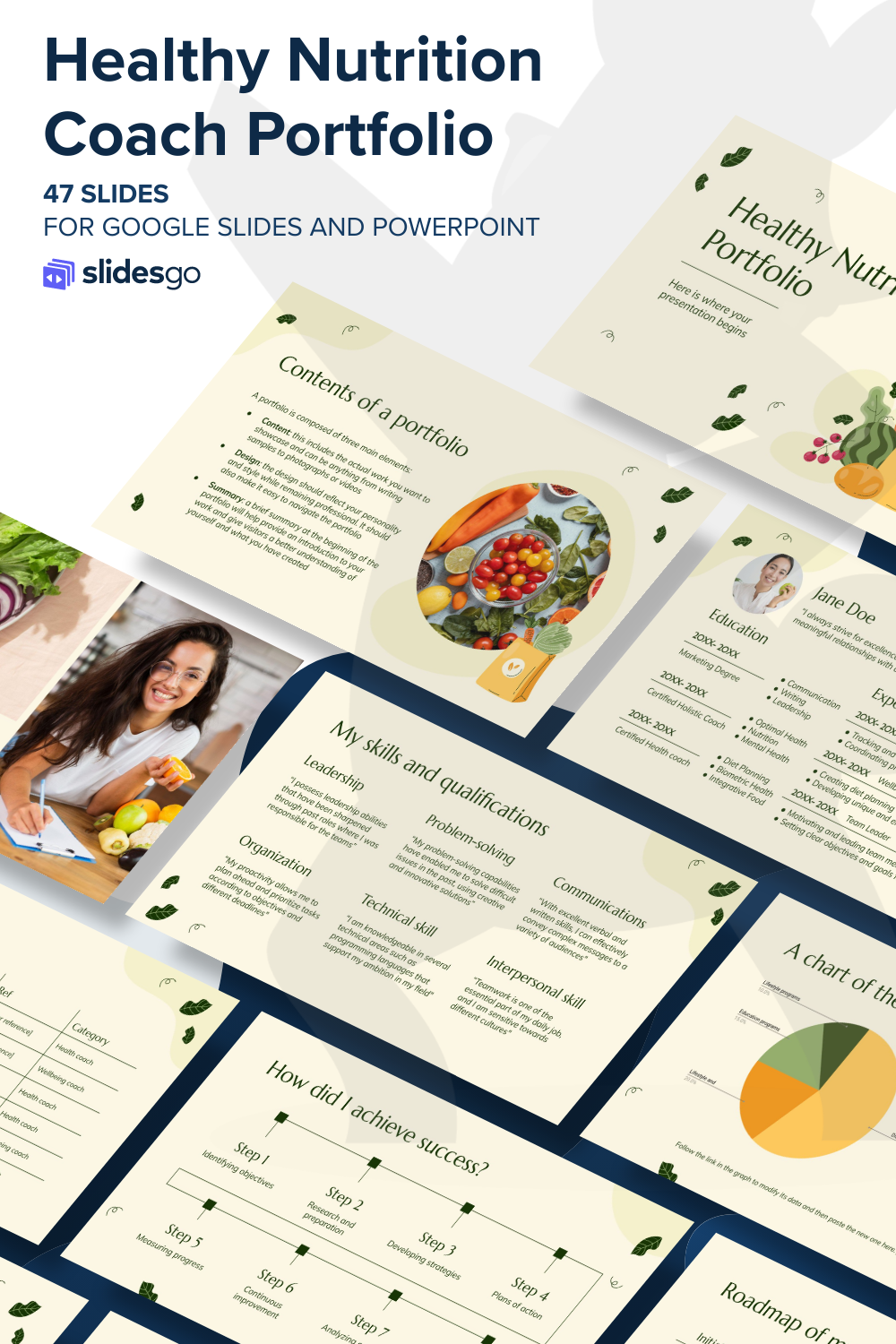Healthy Nutrition Coach Portfolio | Google Slides & PPT