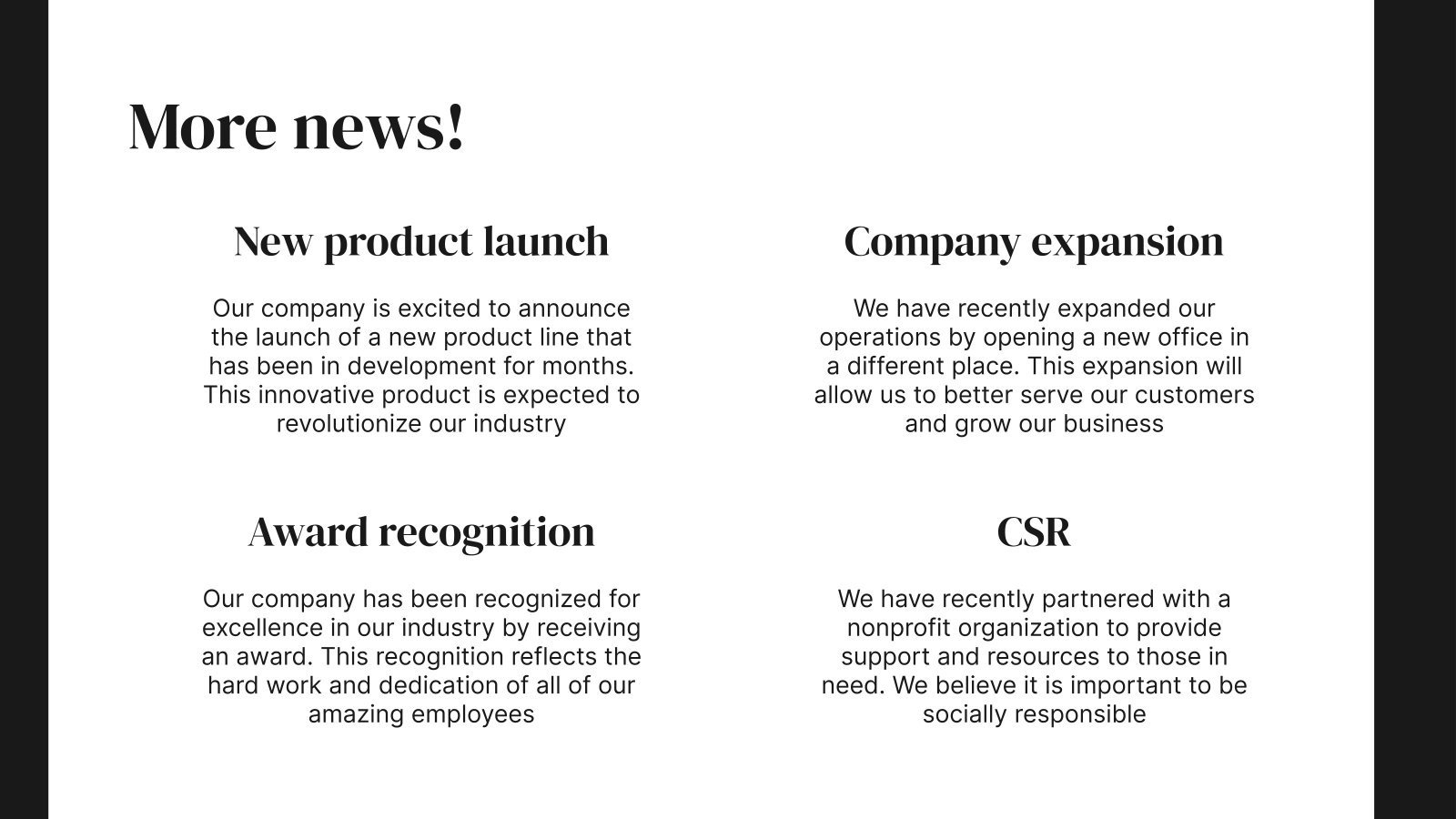 Magazine Style Newsletter | Google Slides & PowerPoint