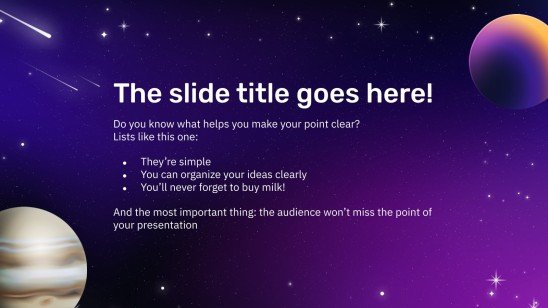Magnifique thème de la galaxie | Google Slides et PowerPoint