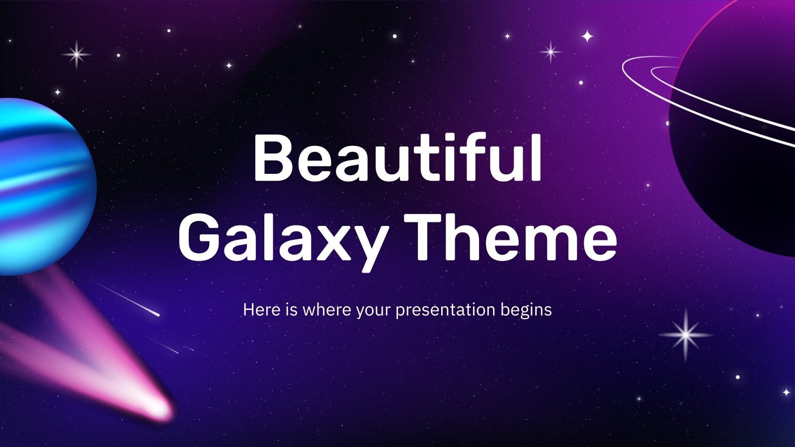 Modelos grátis com o tema Galáxia do Google Slides e PowerPoint
