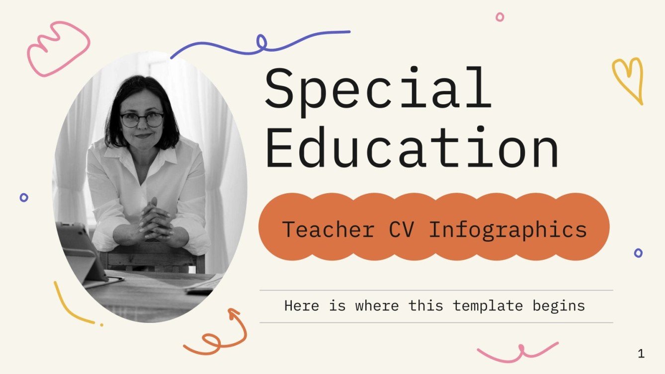 Special Education Teacher CV Infographics | Google Slides