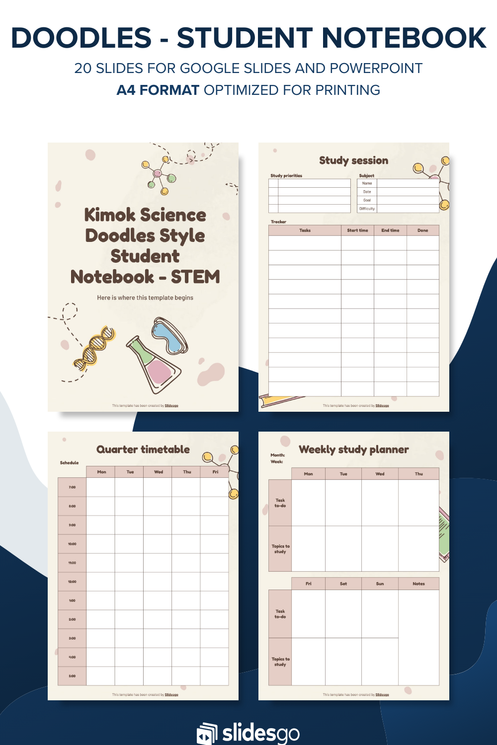 Kimok Science Doodles Style Student Notebook
