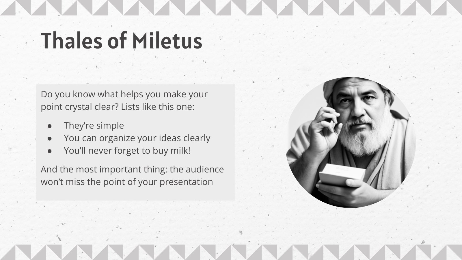 Grado en Matemáticas: Tales de Mileto | Google Slides y PPT