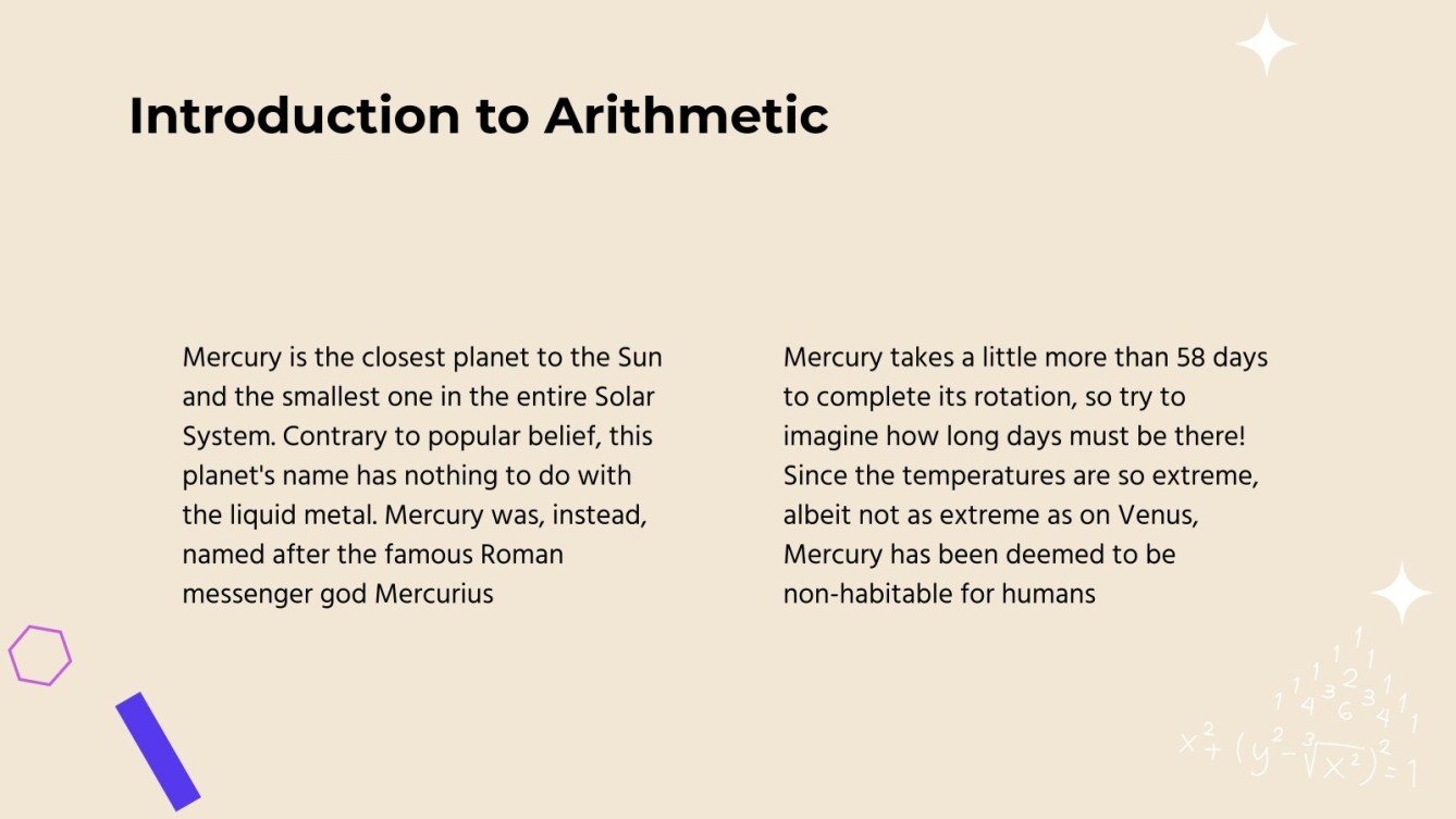 Math Subject for High School: Arithmetic | Google Slides