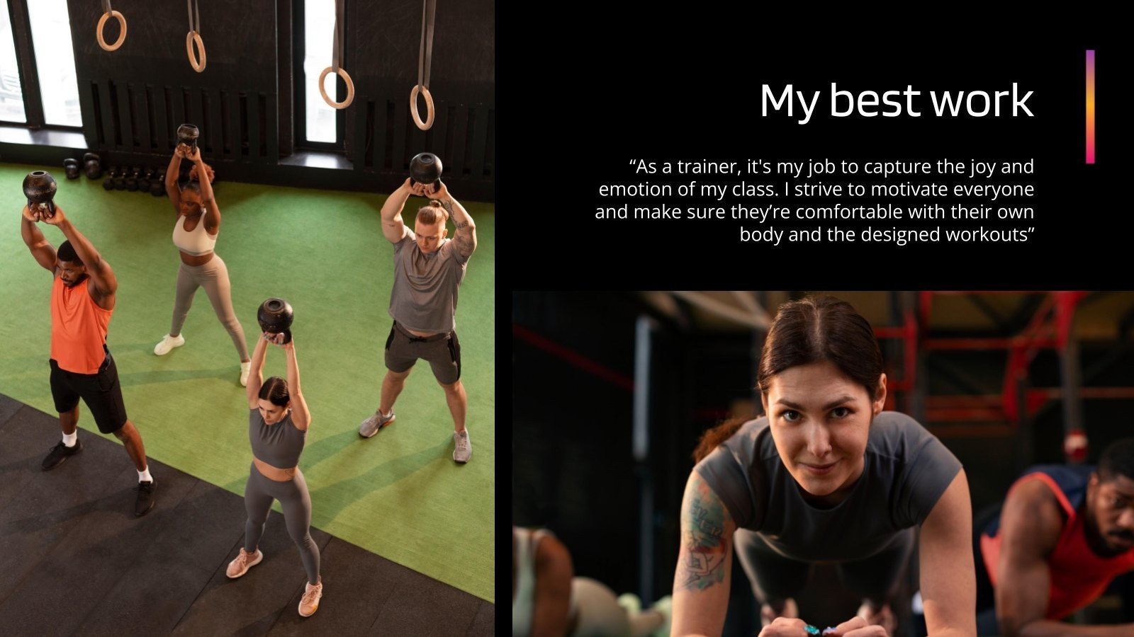 Fitness Gym Trainer Portfolio | Google Slides & PowerPoint