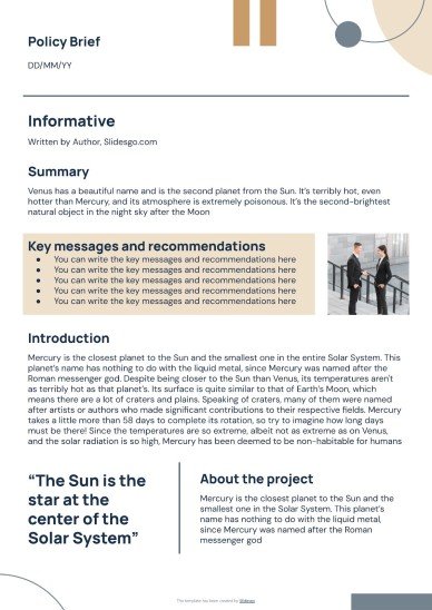 Policy Brief Template | Google Slides & PPT