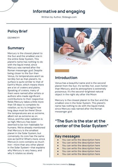 Policy Brief Template | Google Slides & PPT