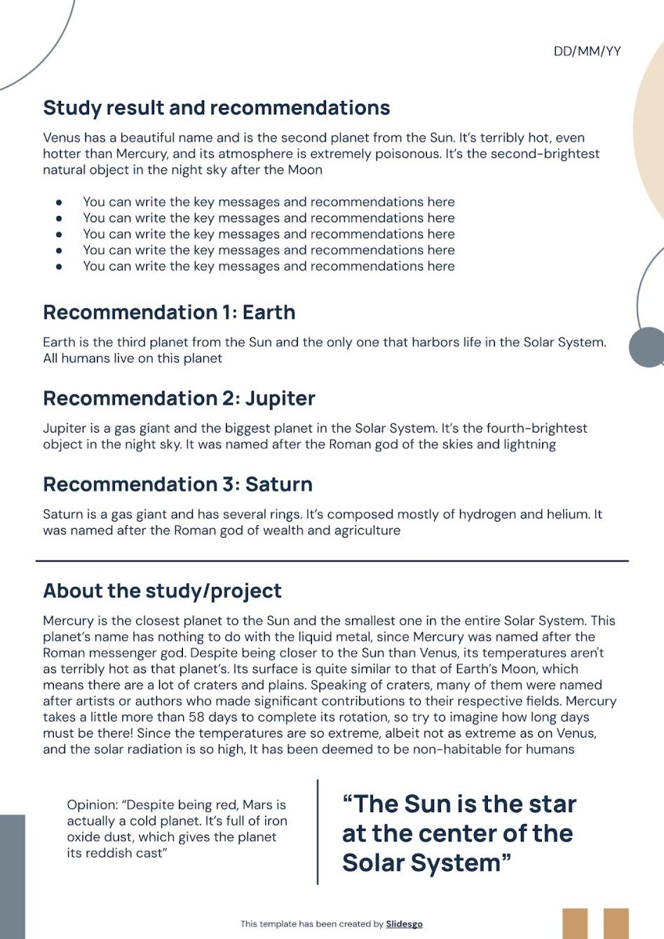 Policy Brief Template | Google Slides & PPT