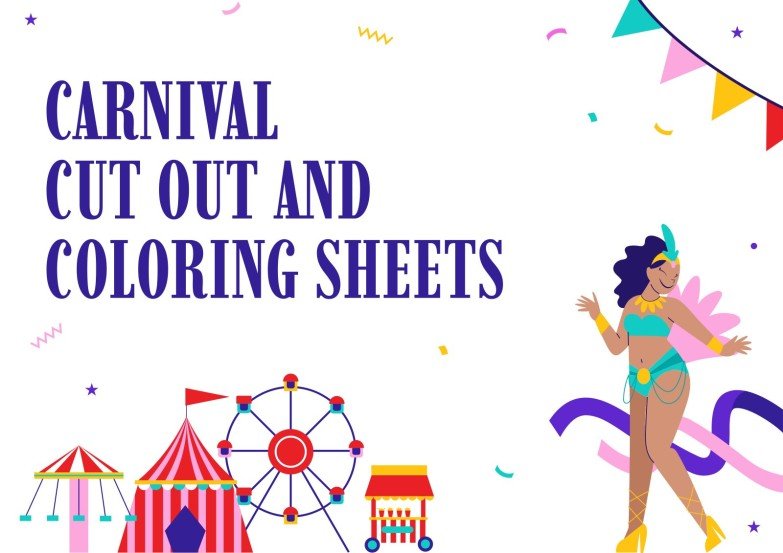 Carnival Cut Out and Coloring Sheets | Google Slides & PPT