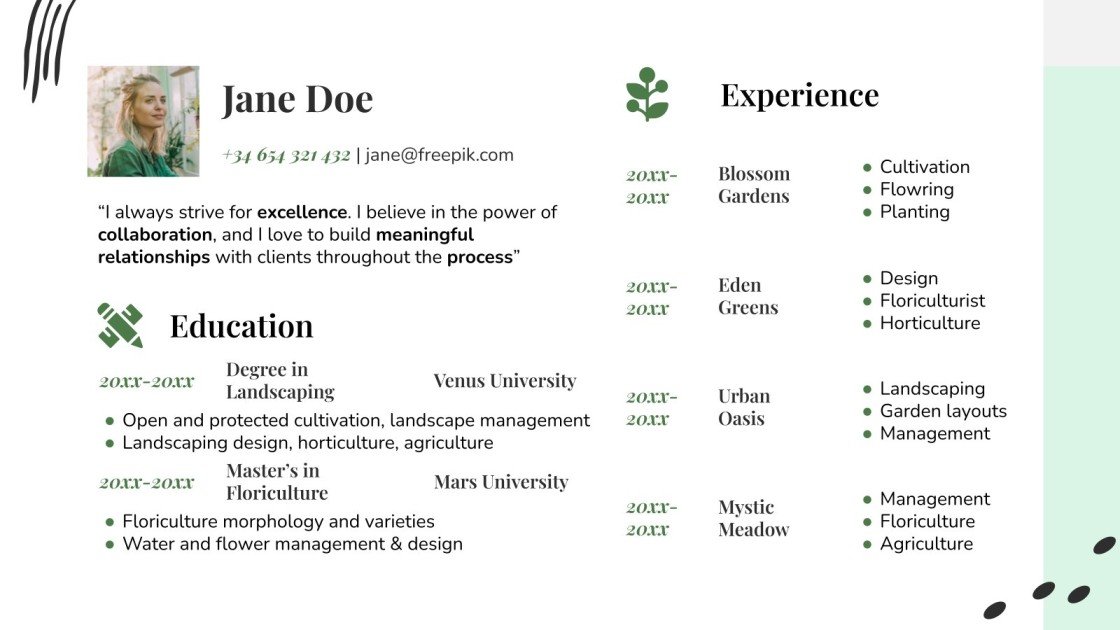 Floral and Succulent Plants Style Portfolio | Google Slides