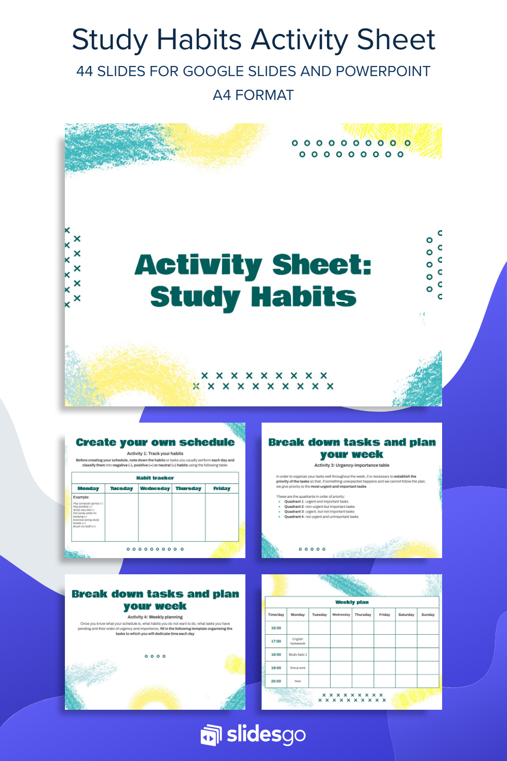 Study Habits Activity Sheet | Google Slides & PPT