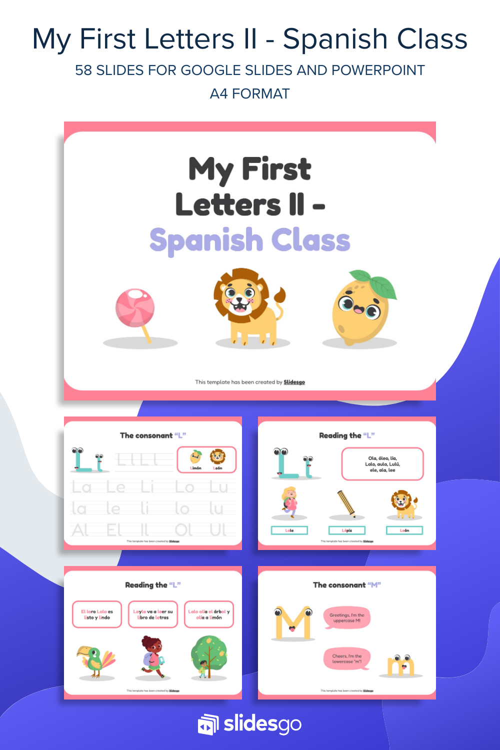 My First Letters - L, M, S - Spanish Class | Google Slides