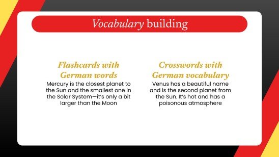 Lección de lengua alemana para secundaria | Google Slides