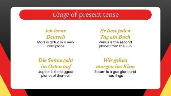 Lección de lengua alemana para secundaria | Google Slides