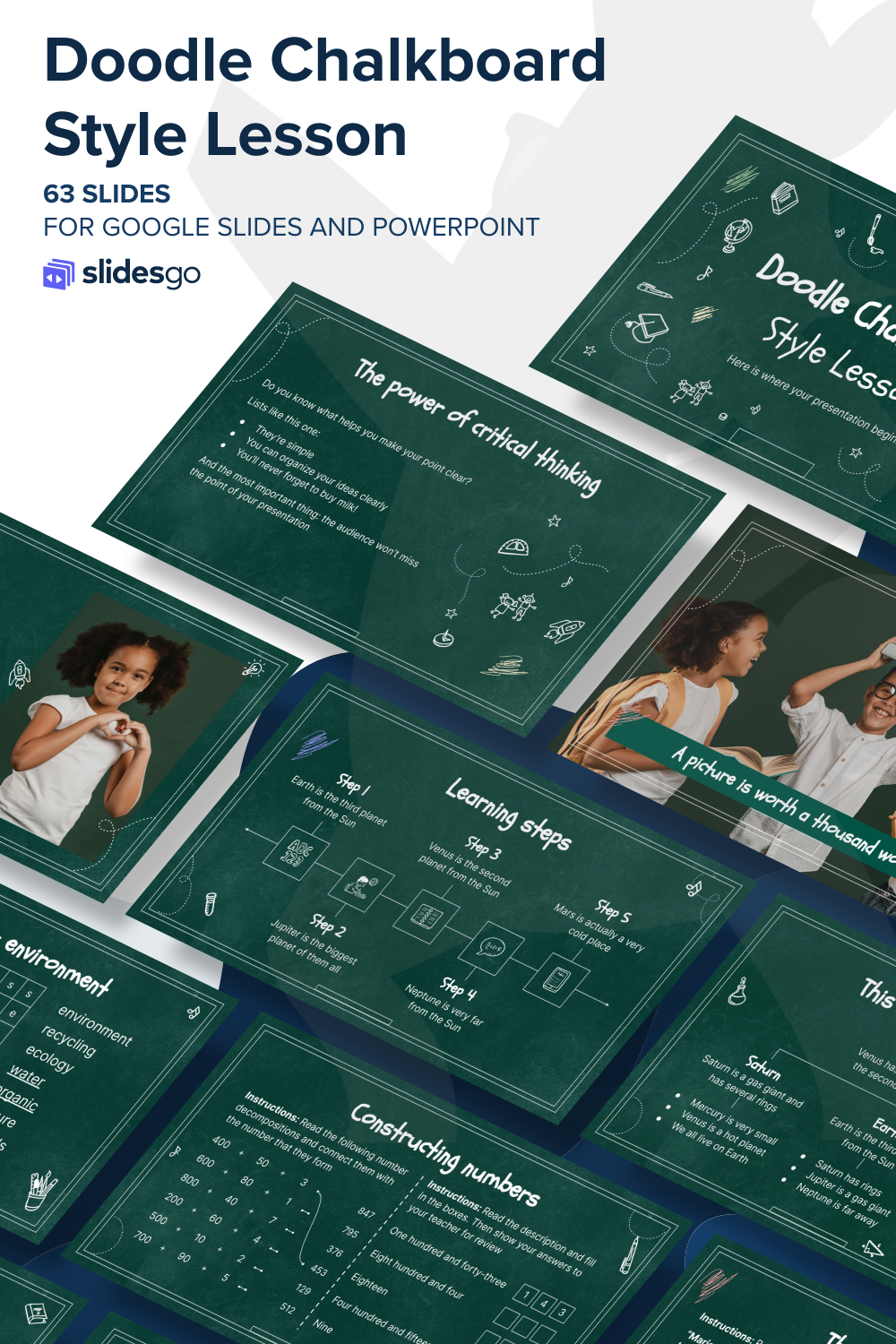 Doodle Chalkboard Style Lesson | Google Slides & PPT