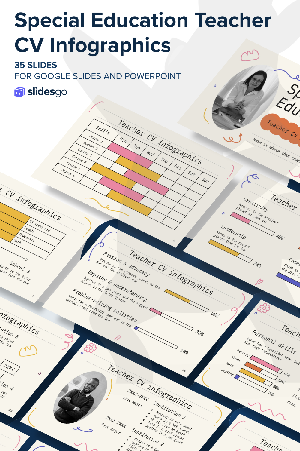 Special Education Teacher CV Infographics | Google Slides