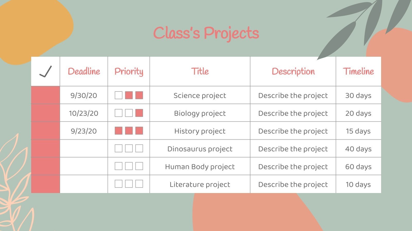 Trity Boho Style - My Planner | Google Slides