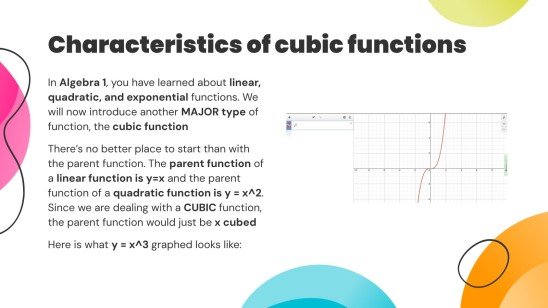 Characteristics of Cubic Functions | Google Slides & PPT
