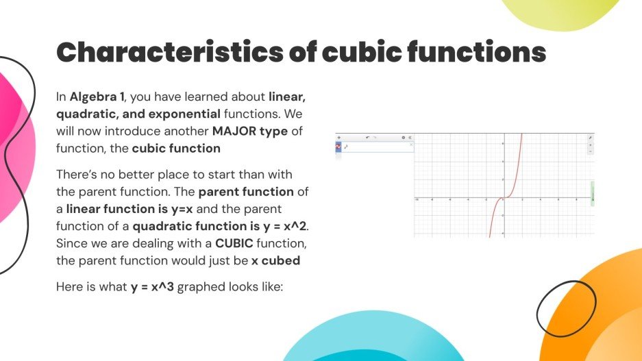Characteristics of Cubic Functions | Google Slides & PPT