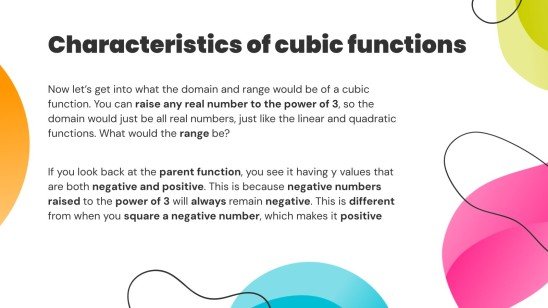 Characteristics of Cubic Functions | Google Slides & PPT