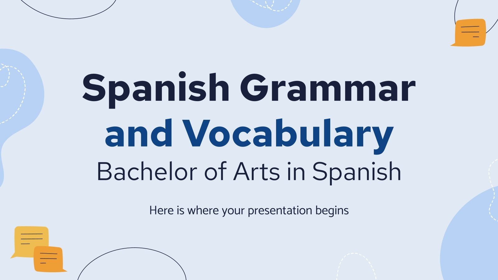 Spanish Grammar and Vocabulary - Bachelor of Arts in Spanish