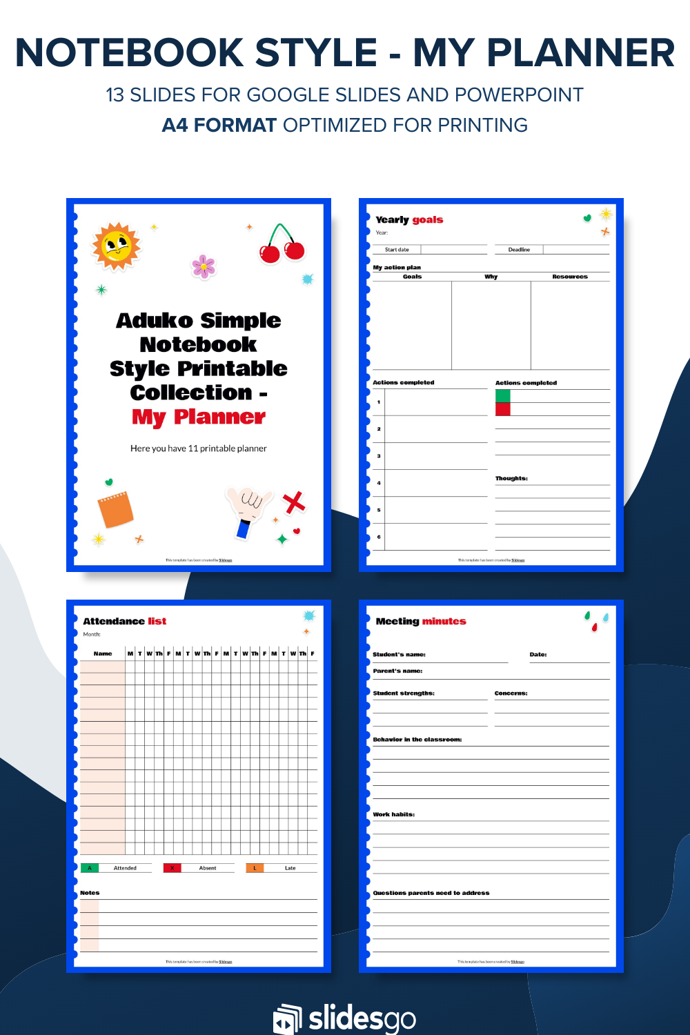 Aduko Notebook Style Printable Collection - My Planner