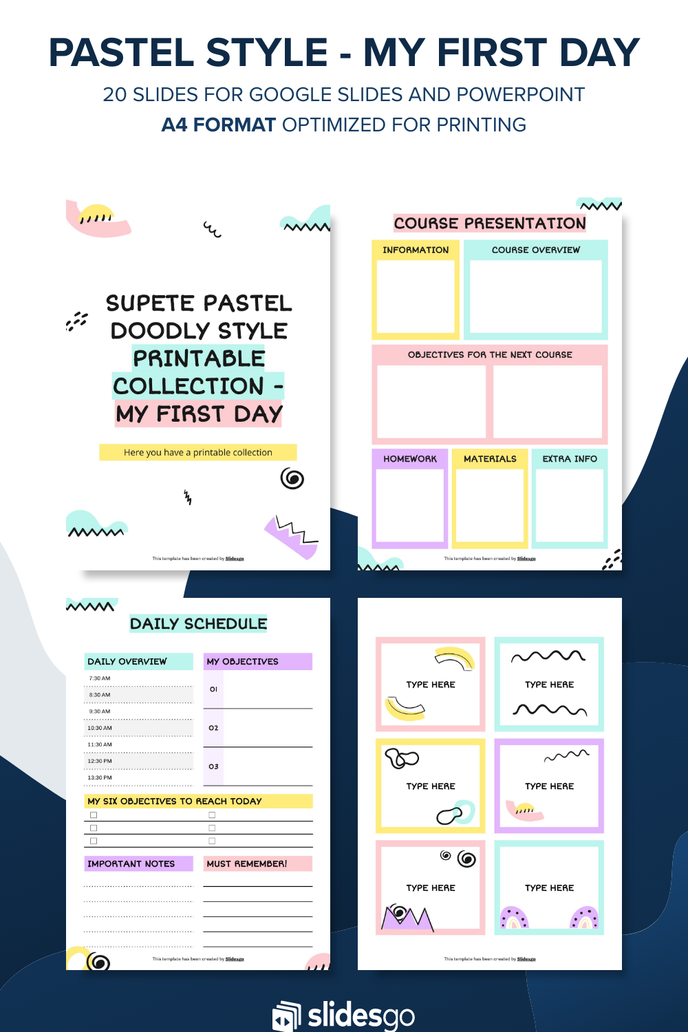 Supete Doodly Style Printable Collection - My First Day