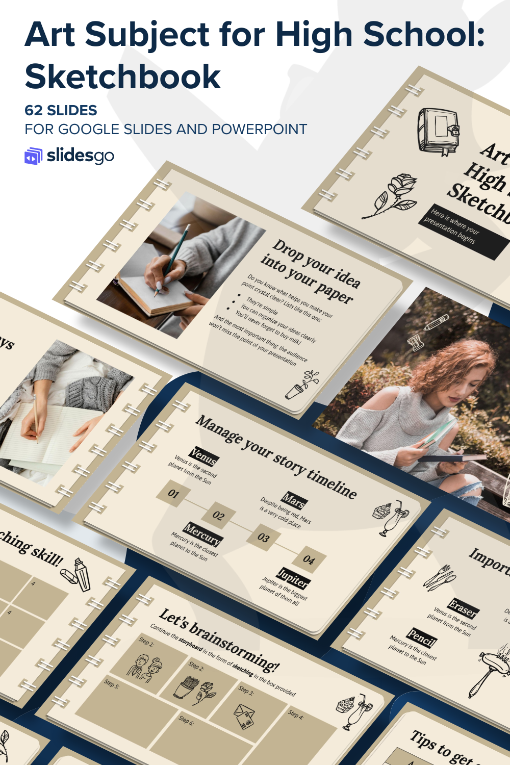 Art Subject for High School: Sketchbook | Google Slides