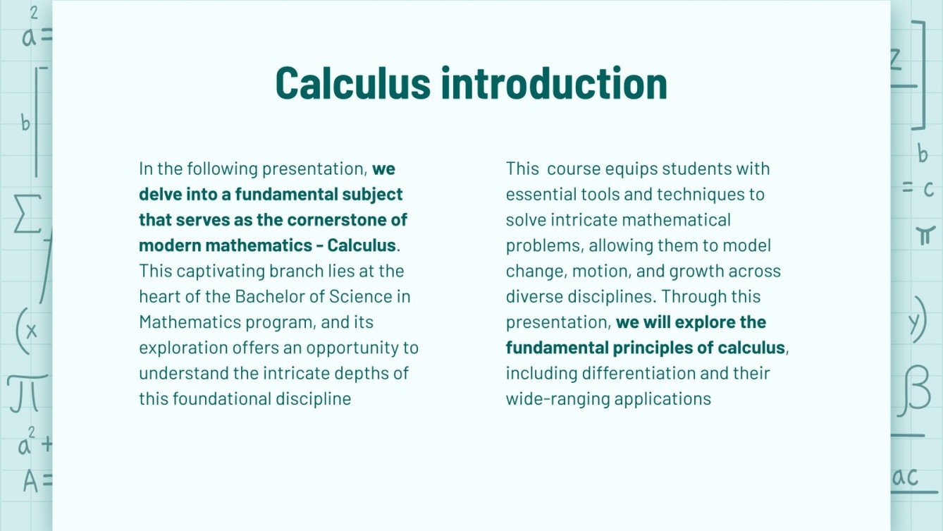 Calculus - Bachelor of Science in Mathematics