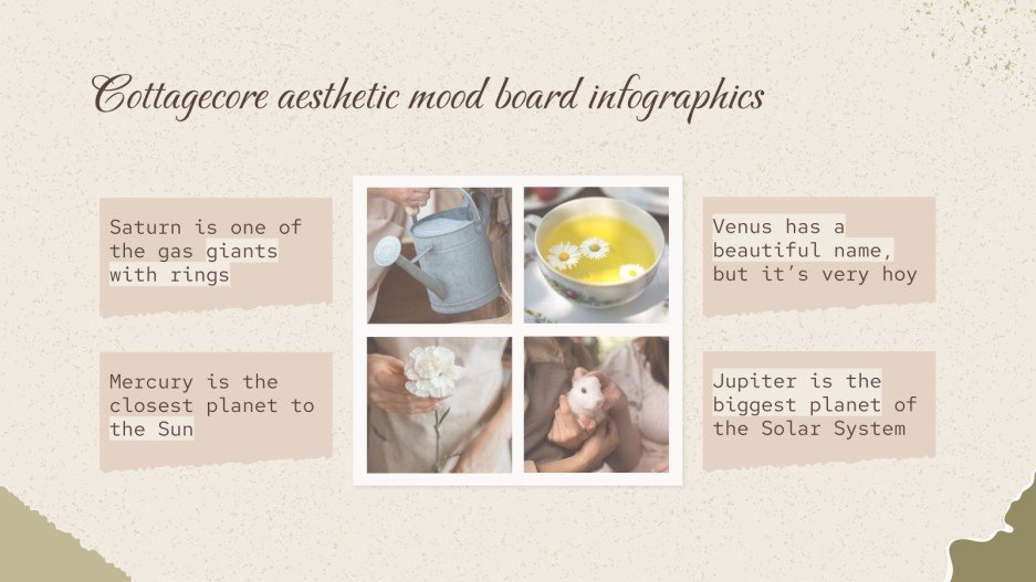 Mood board estética cottagecore - Infografías