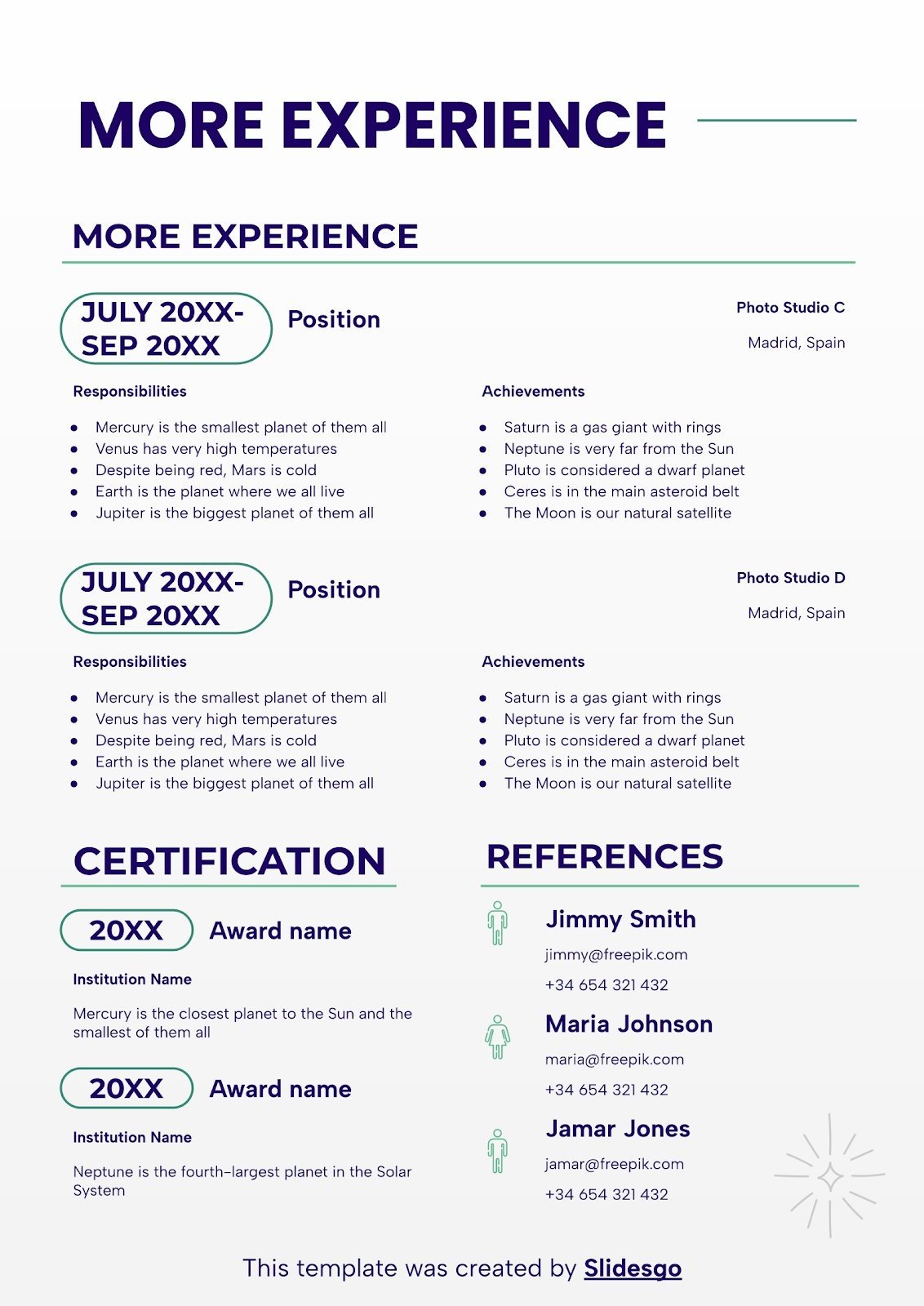 Pyrotechnician CV | Google Slides & PowerPoint