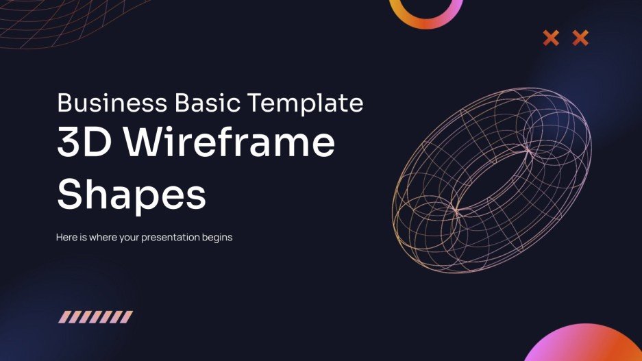 3D Wireframe Shapes Business Basic Template