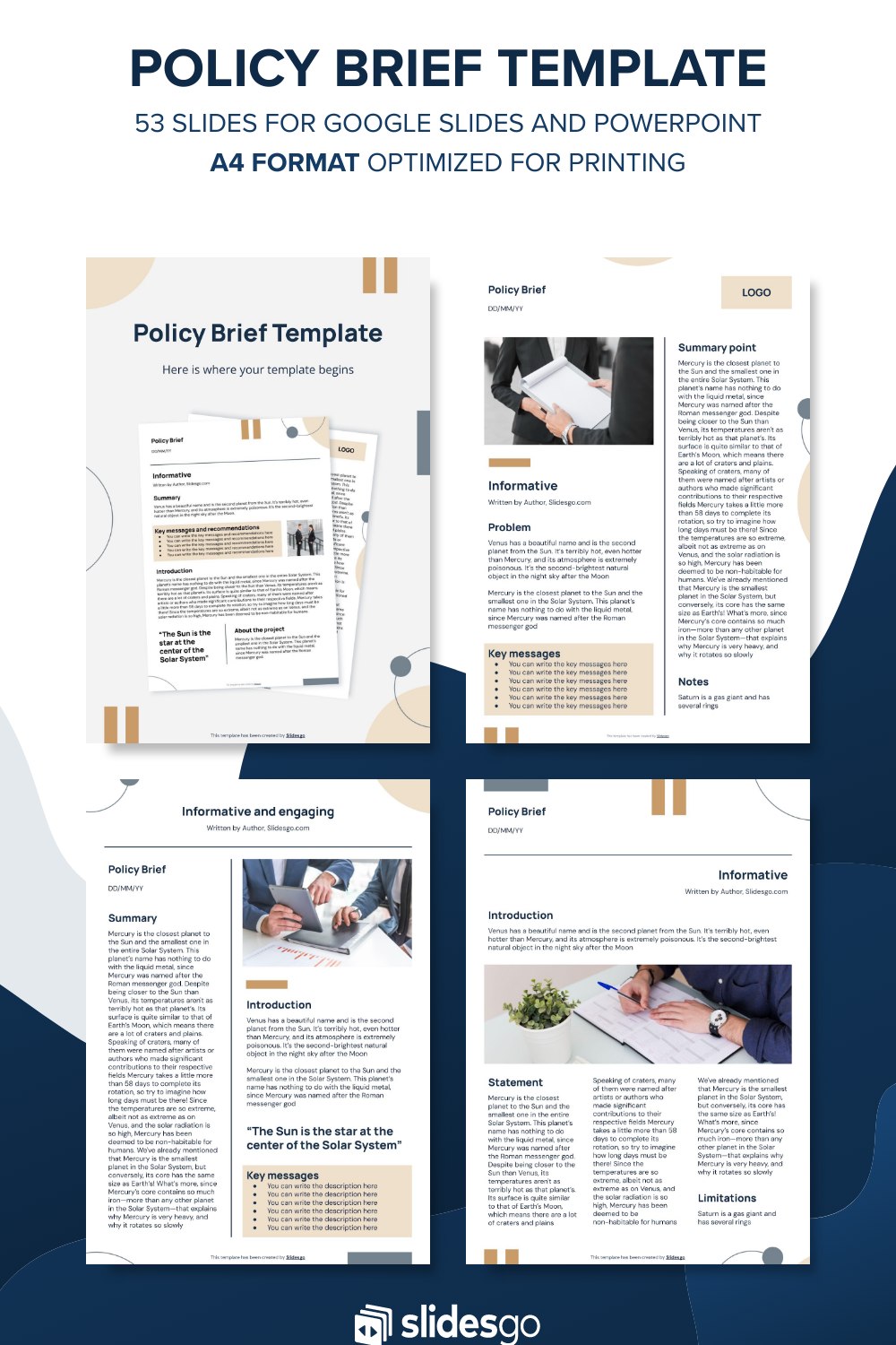 Policy Brief Template | Google Slides & PPT