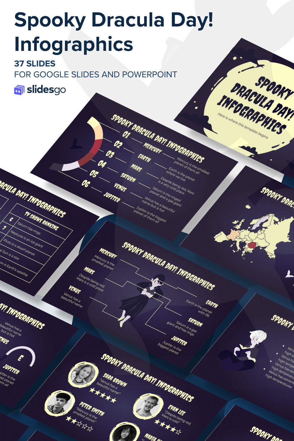 Spooky Dracula Day! Infographics | Google Slides & PPT